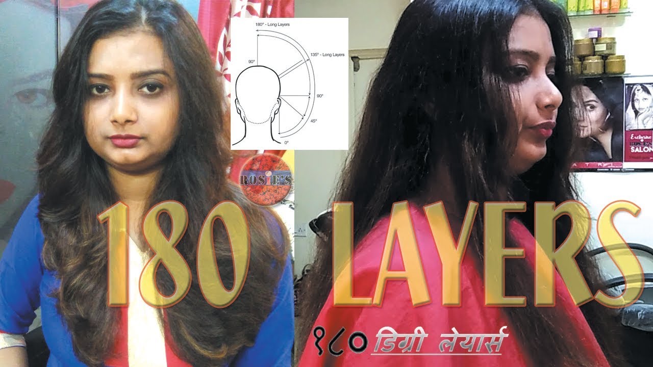 How to do 180 degree layers haircut… I HINDI I ….180 डिग्री लेयार्स ...