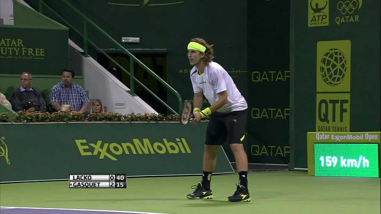 Lukas Lacko vs Richard Gasquet - Qatar ATP Tennis Open Quarter Final ...