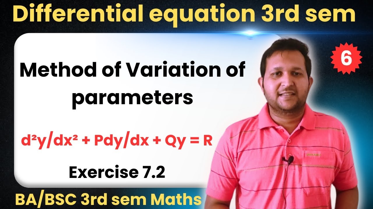 Method of variation of parameters | solve 2nd order differential ...