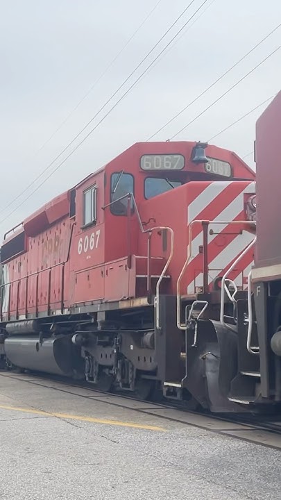 CP 6067 (pac man SD40-2) trails third on CPKC 231! #shorts #trains #cpkc - YouTube
