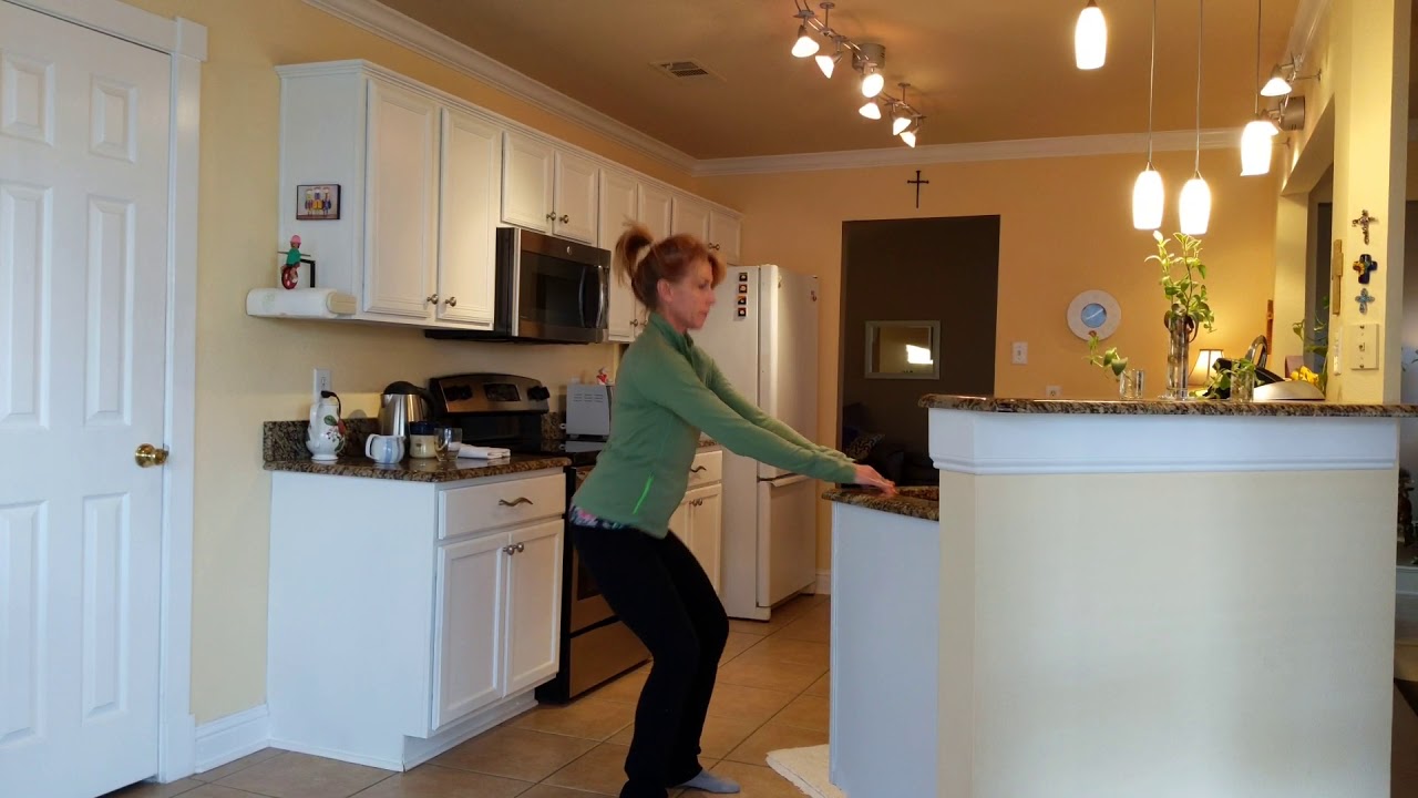 Kitchen sink squats every day, lots and lots of squats - YouTube