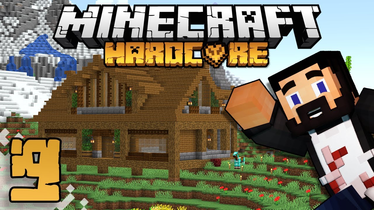 MINECRAFT HARDCORE - EP09 - First BIG Build COMPLETE! (Survival Let's ...