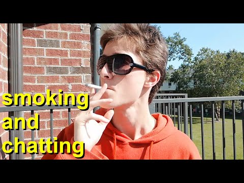smoking and chatting about anime