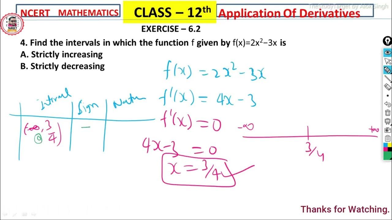 Application of derivative | Increasing,Decreasing| Part-2 | Class 12th ...
