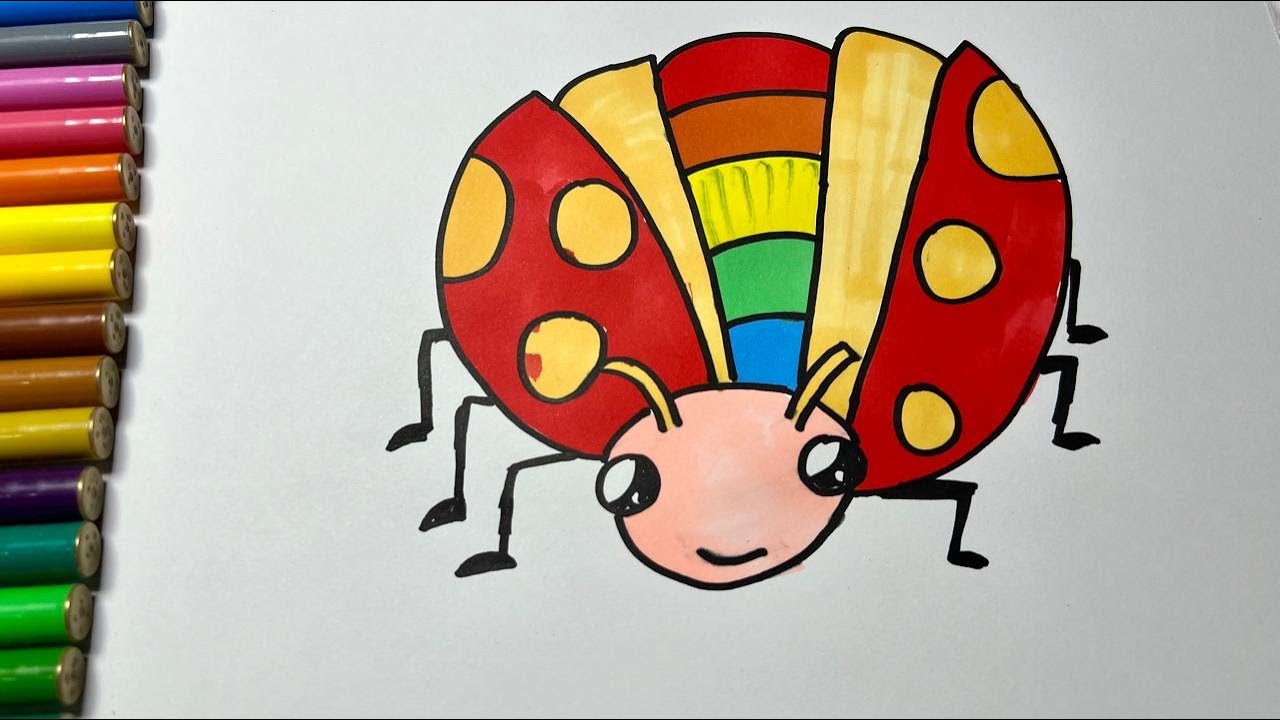Draw and Color a LadyBug | insect | Drawing for Kids | Drawing for ...