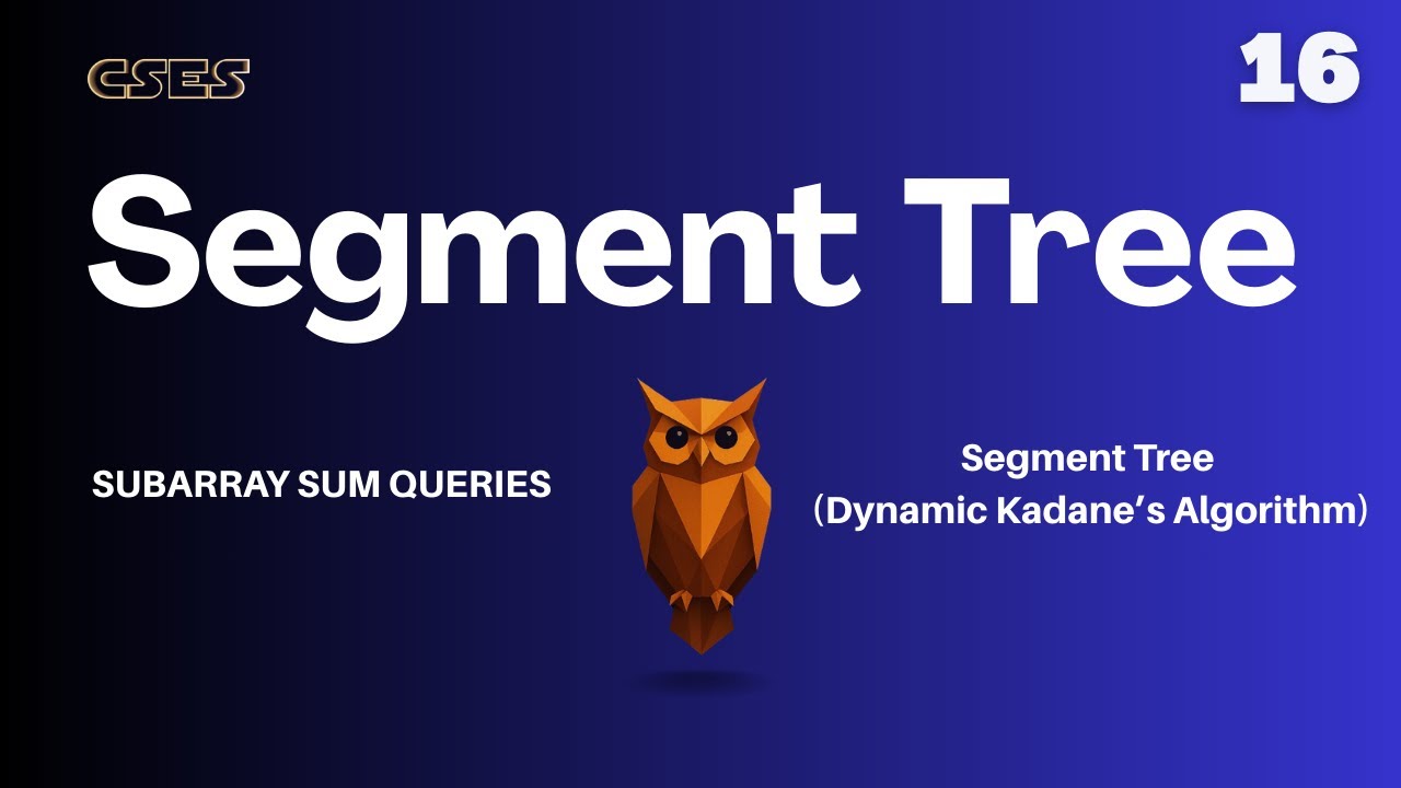 Subarray Sum Queries (CSES) | Segment Tree (Dynamic Kadane’s Algorithm) - YouTube