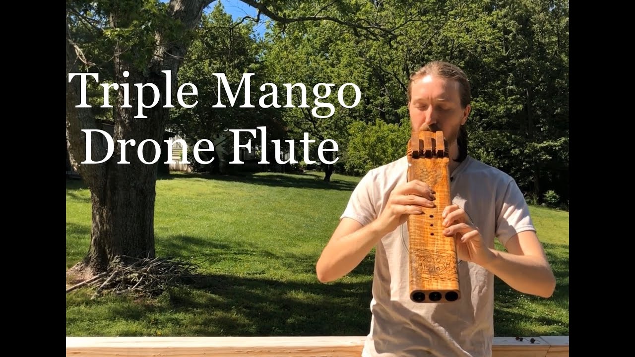 Mango Bass D Triple Drone Flute - YouTube