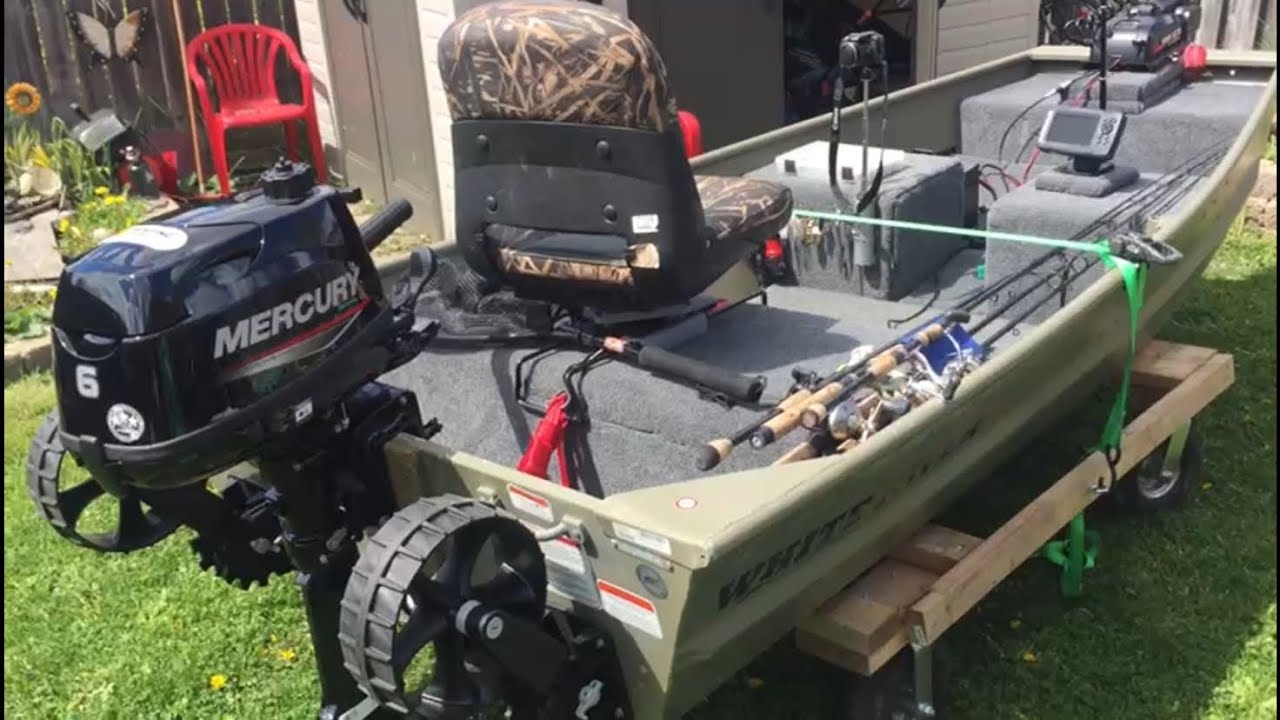 10ft Jon boat fishing set up with fishing footage - YouTube
