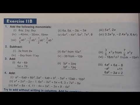 Algebraic expression Class 7/ Exercise 11 B / 1'st part - YouTube