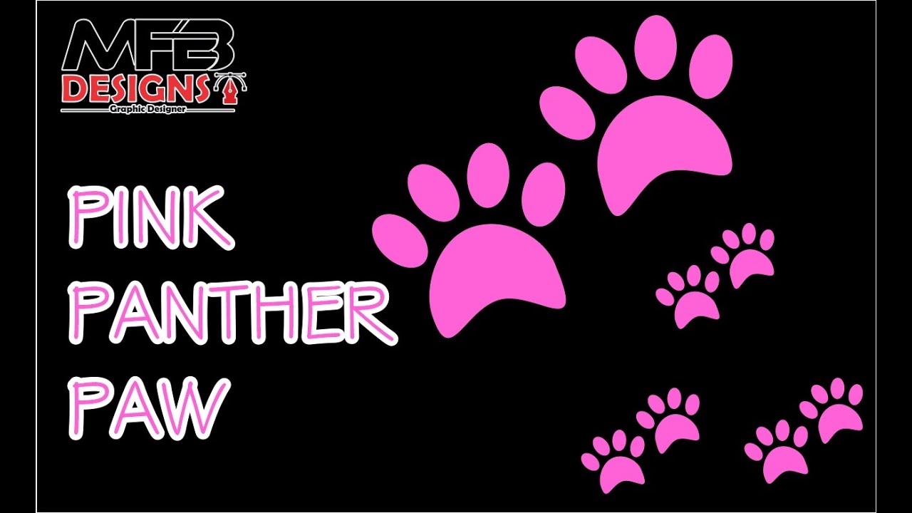 CREATE PINK PANTHER FOOT PRINT ON COREL DRAW BY MFB DESIGNS - YouTube