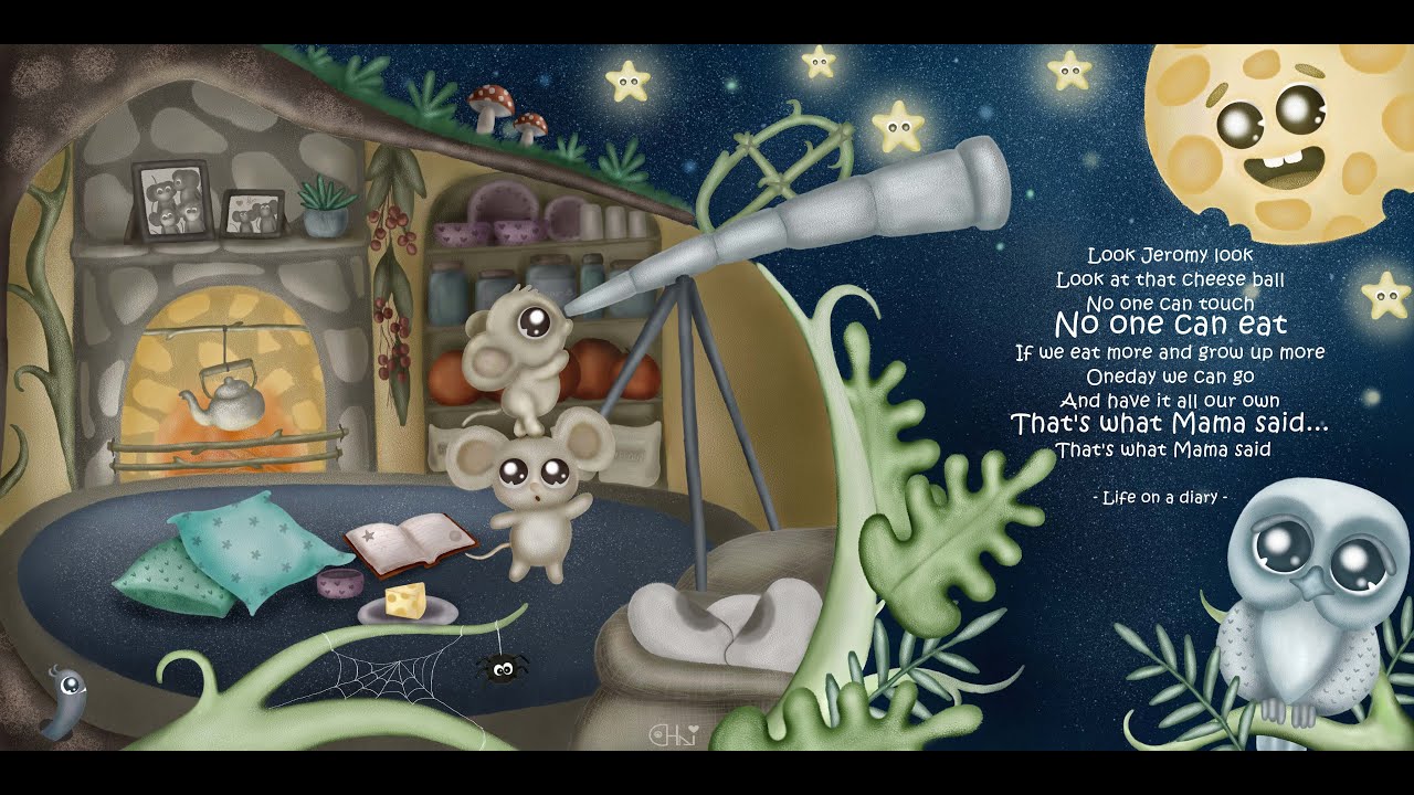 Children book Illustration | Little mouse and the cheesy moon | Wacom ...