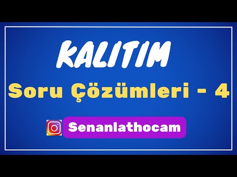 KALITIM SORU ÇÖZÜMLERİ 4 | GENETİK SORU ÇÖZÜMLERİ  | 10. sınıf - TYT - AYT BİYOLOJİ | ✅