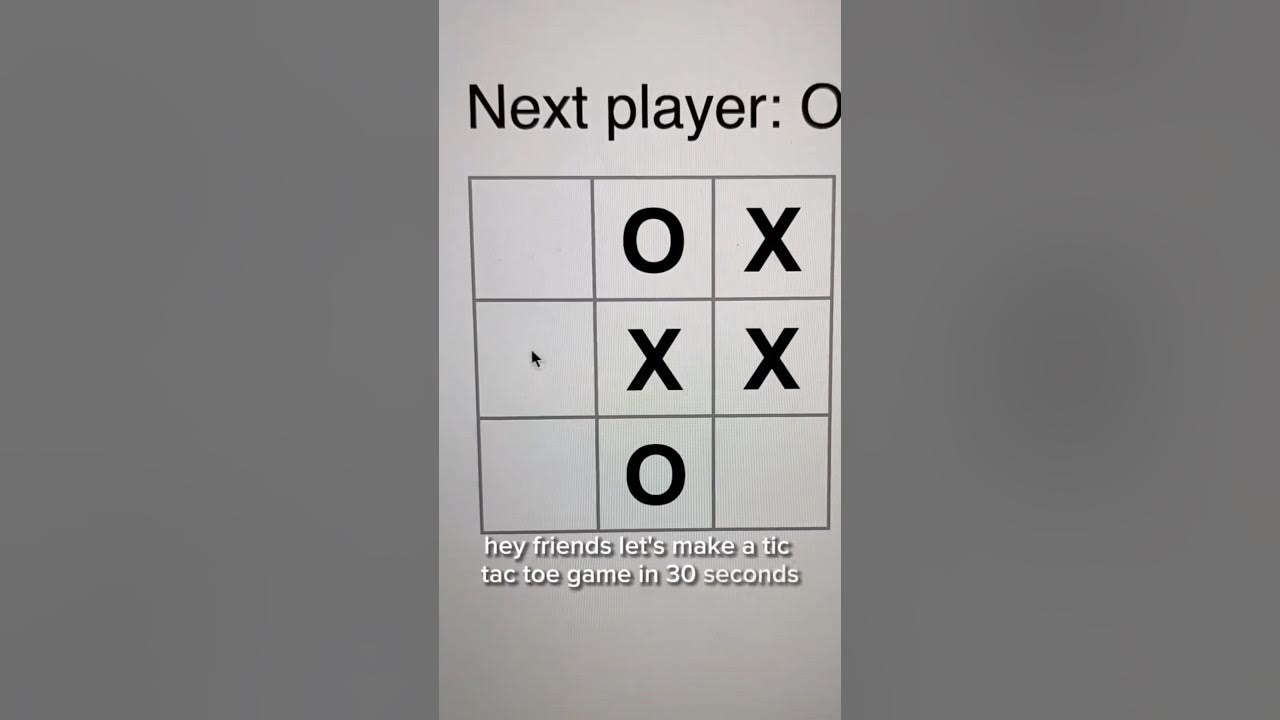 Learn how to code a tic tax toe game in 30 seconds #computerscience # ...
