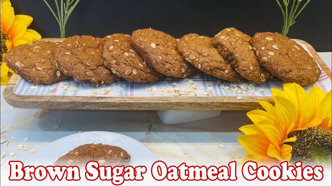 Easy Chewy Brown Sugar Oatmeal Cookies Youtube