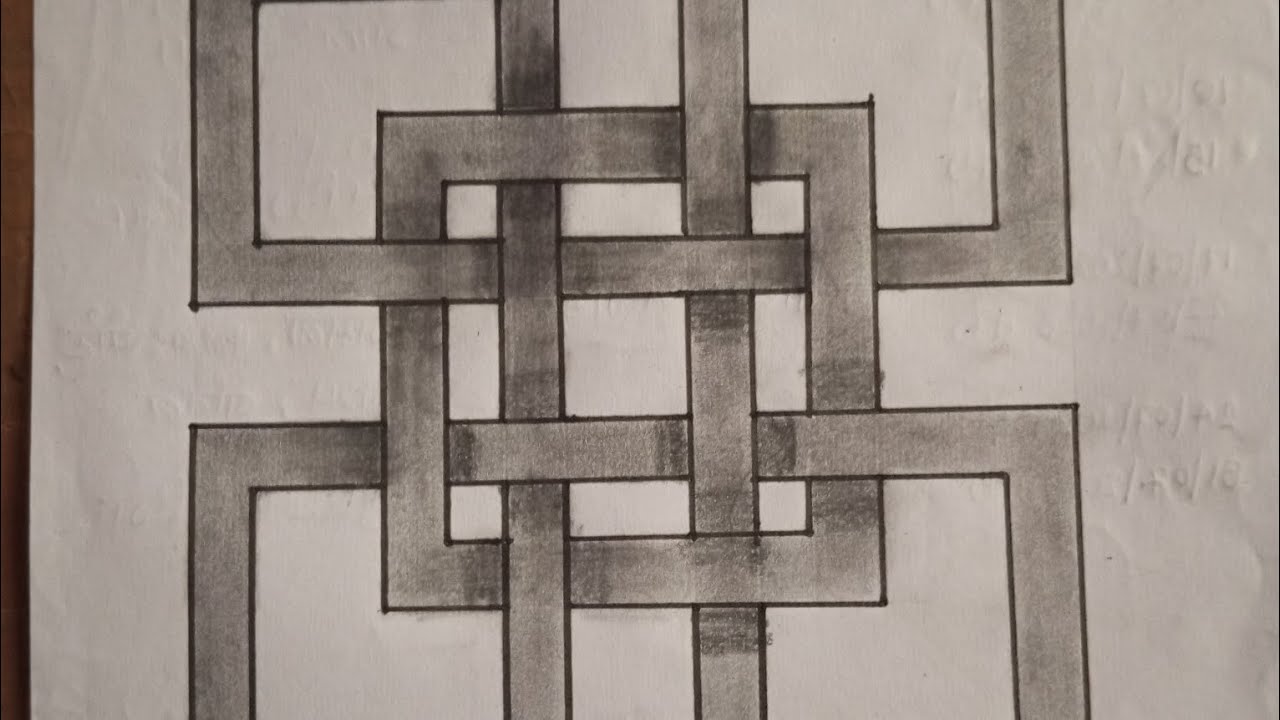 easy and simple square drawing on the paper - YouTube