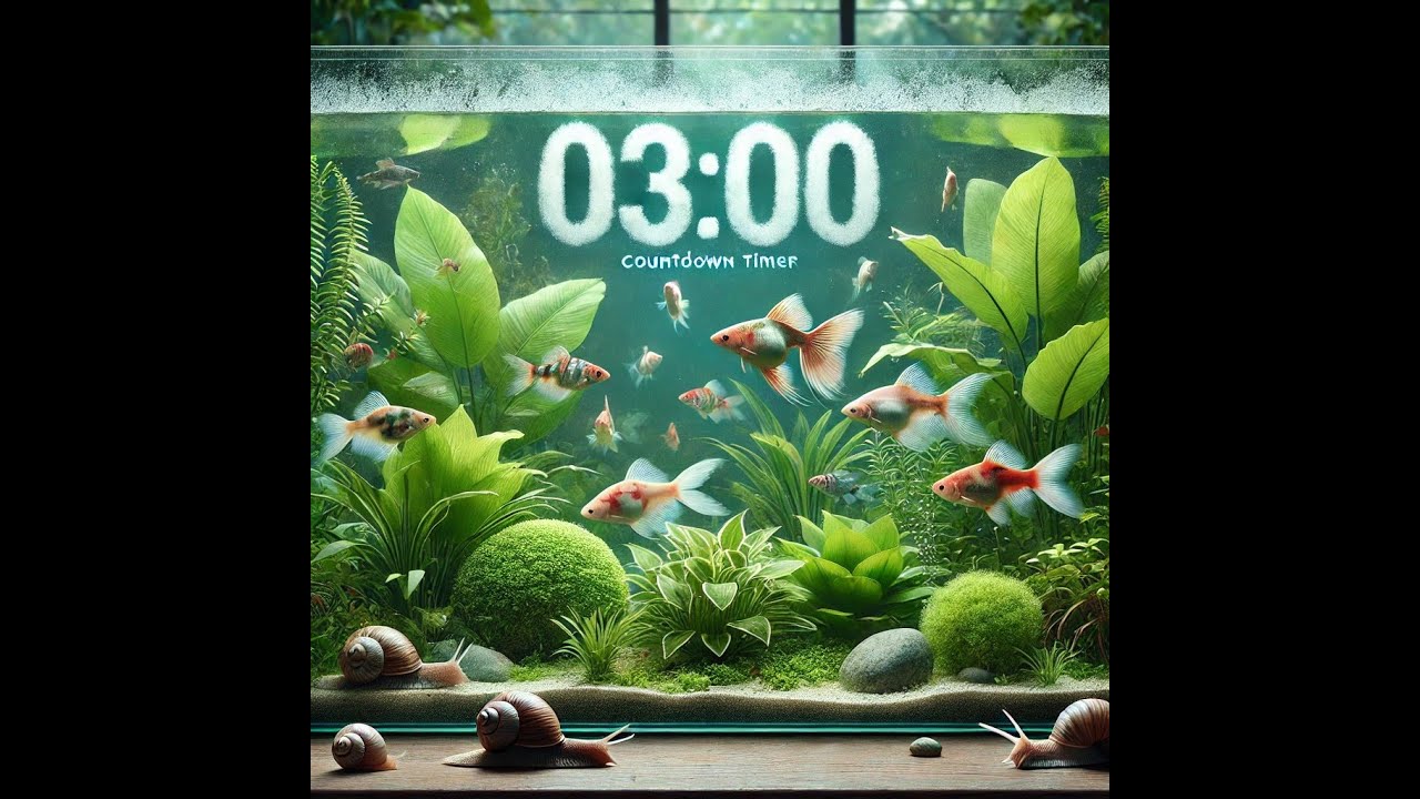 3 minute fish tank countdown timer no sound - YouTube