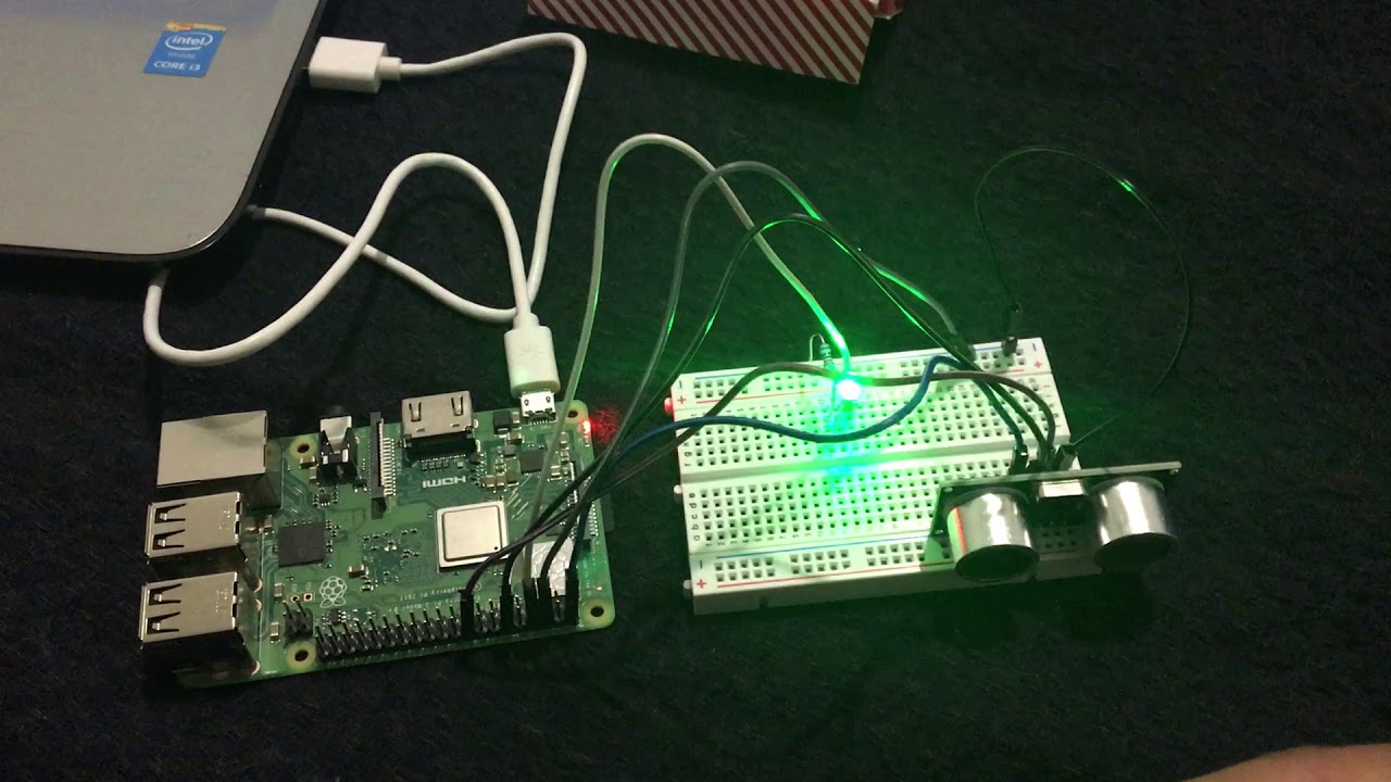 RASPBERRY PI PWM - ULTRASONIC SENSOR & LED - YouTube