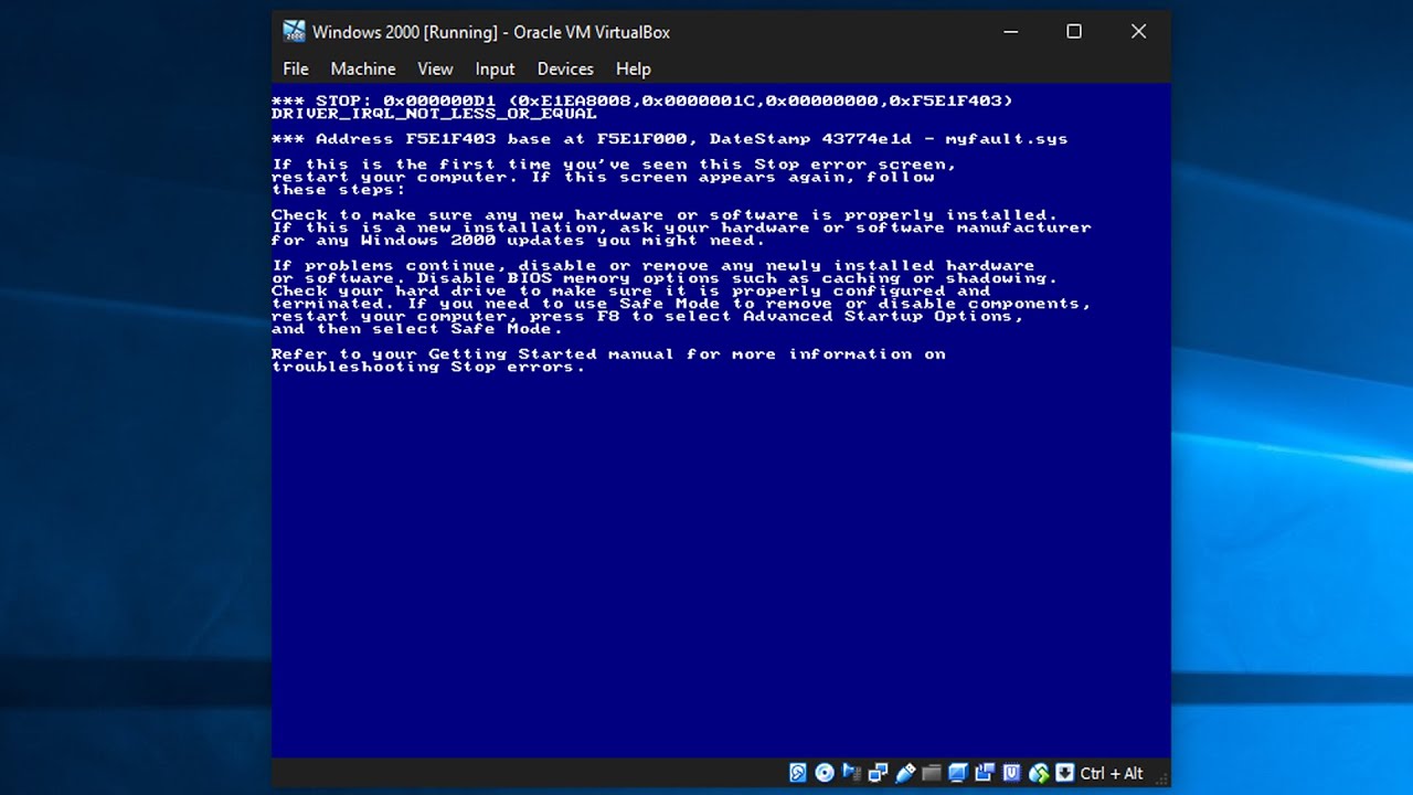 Windows 2000 BSOD Compilation VM - YouTube