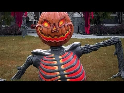 Party City ground breaking pumpkin Embers unbox, setup and demo - YouTube