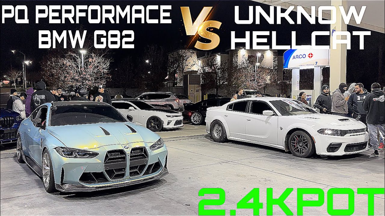 ClOSE RACE PQ PERFORMANCE BMW G82 VS UNKNOWN HELLCAT 2.4KPOT #mexico #racing #bmw #hellcat # ...