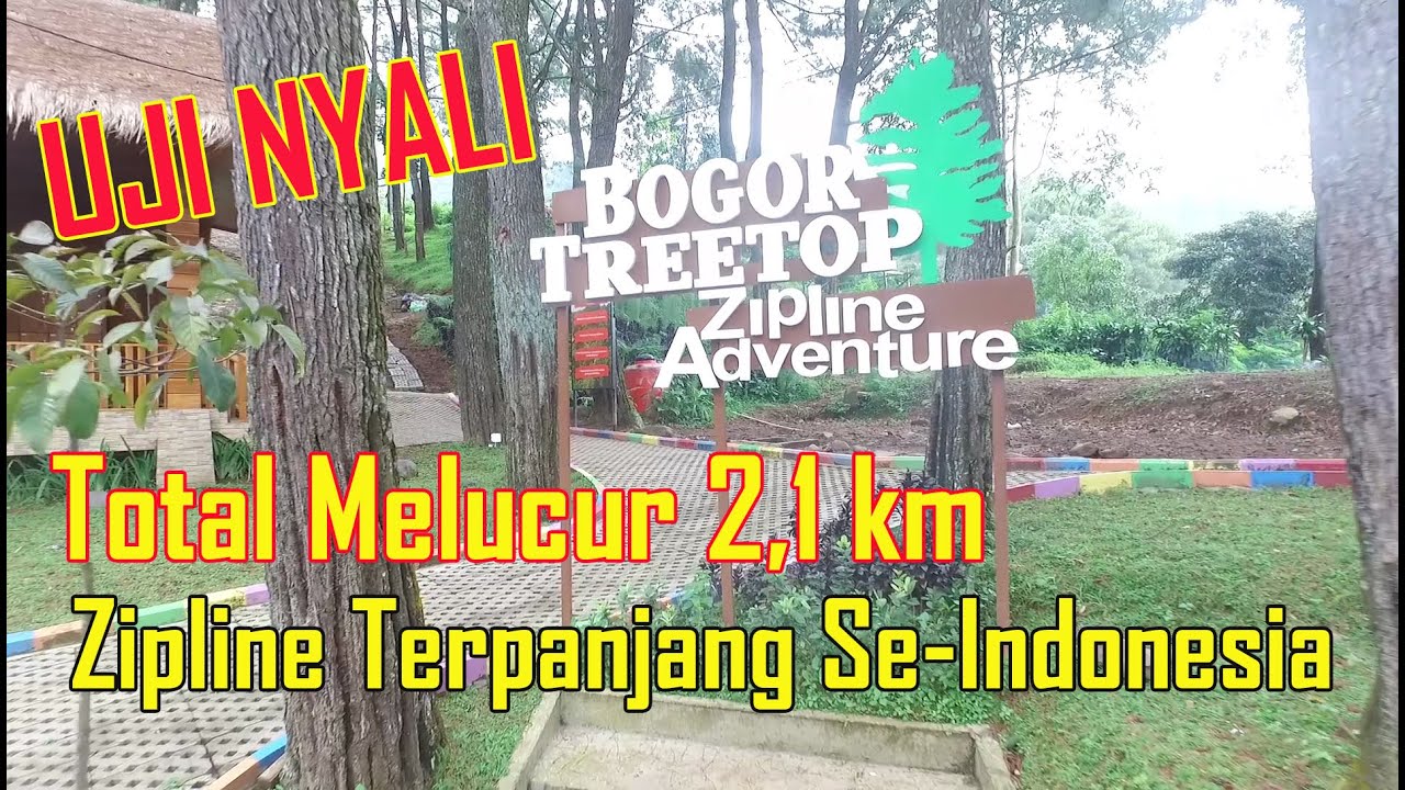 FLYING FOX Terpanjang, Bogor Treetop di Curug Nangka - YouTube
