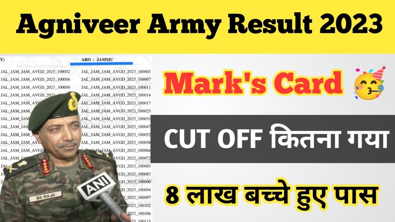 Agniveer Army Result Mark's Card 2023 ll Army Result Scorecard ll ...