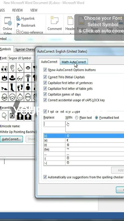 All type of Symbols in Ms word | Shortcut keys in ms word | Insert ...