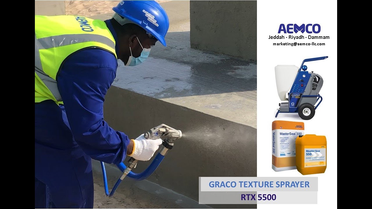 GRACO Sprayer RTX 5500 sprays MasterSeal 550 from BASF - AEMCO - ماكينة ...