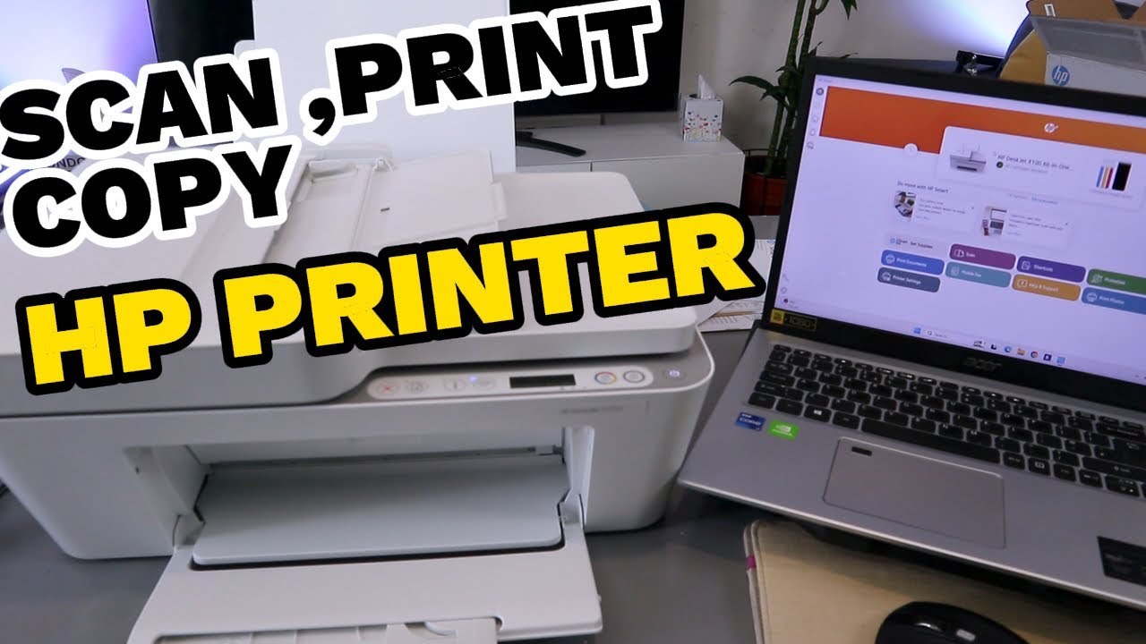 How To Scan To Computer, Print and Copy With HP Deskjet 4120e All In ...