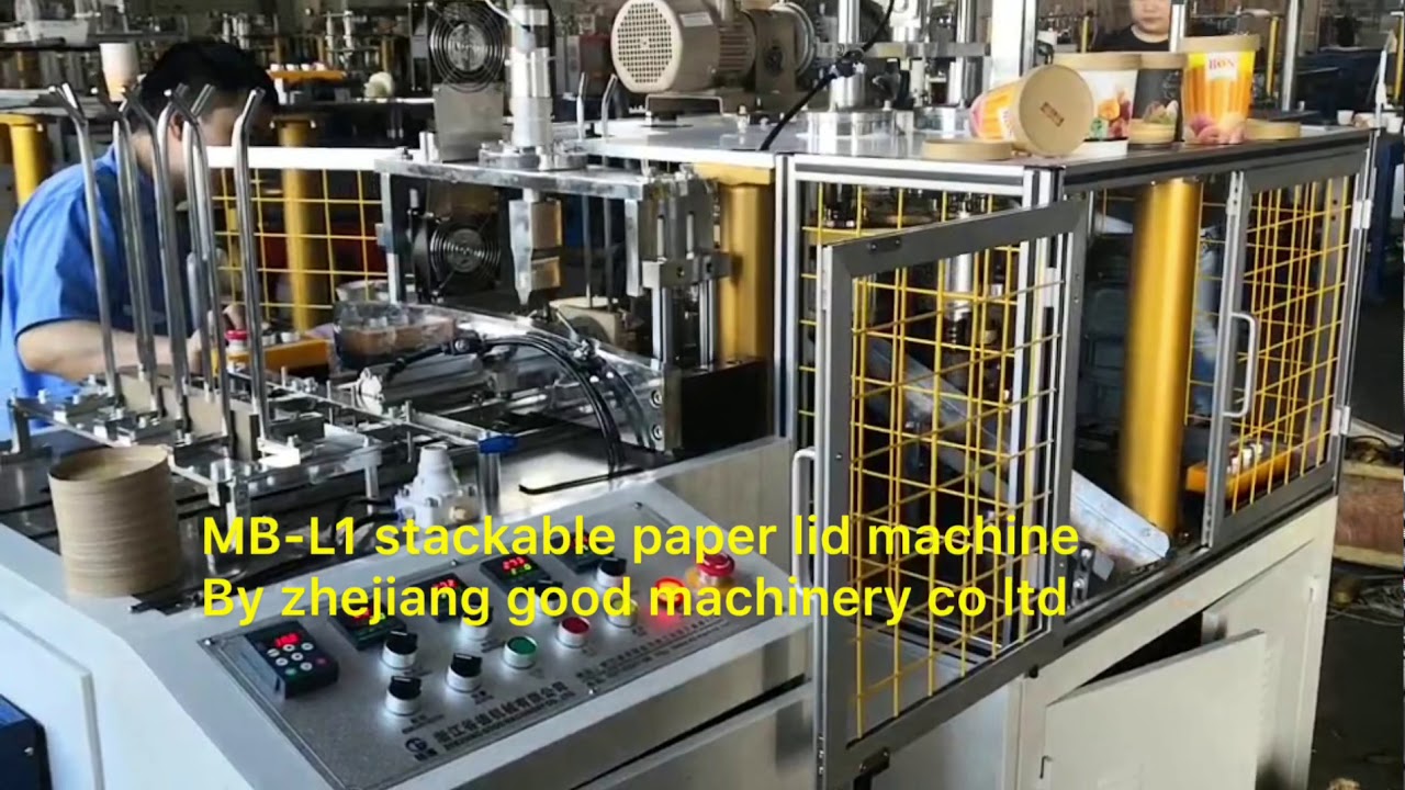 Paper lid forming machine paper lid machine stackable - YouTube