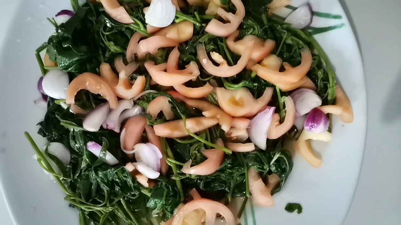 Fresh vegetable Salad:Talbos ng Kamote - YouTube