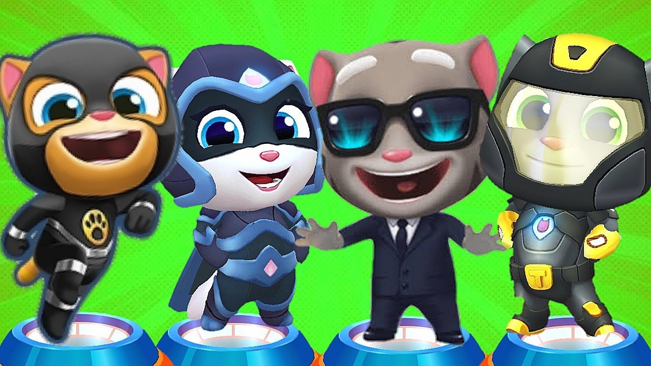 Talking Tom Gold Run vs Talking Tom Hero Dash Moonlight Angela Black ...