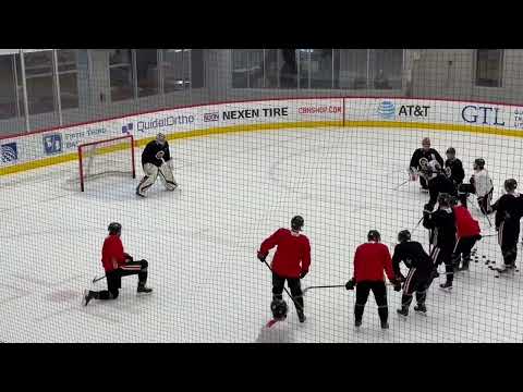 Football Legend Petr Cech training with Chicago Blackhawks