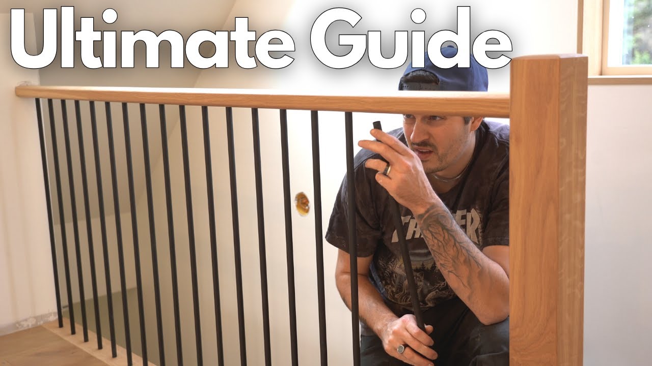 Building A Modern Handrail for Stairs - YouTube