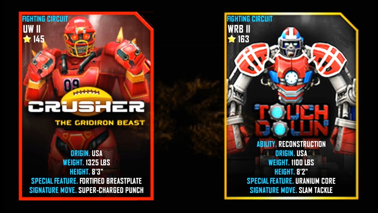 Real Steel WRB CRUSHER VS Touchdown NEW ROBOT (Живая Сталь) - YouTube