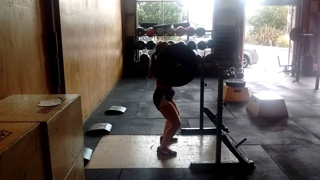 Push press, 2 push jerks, and split jerk st 80lbs - YouTube