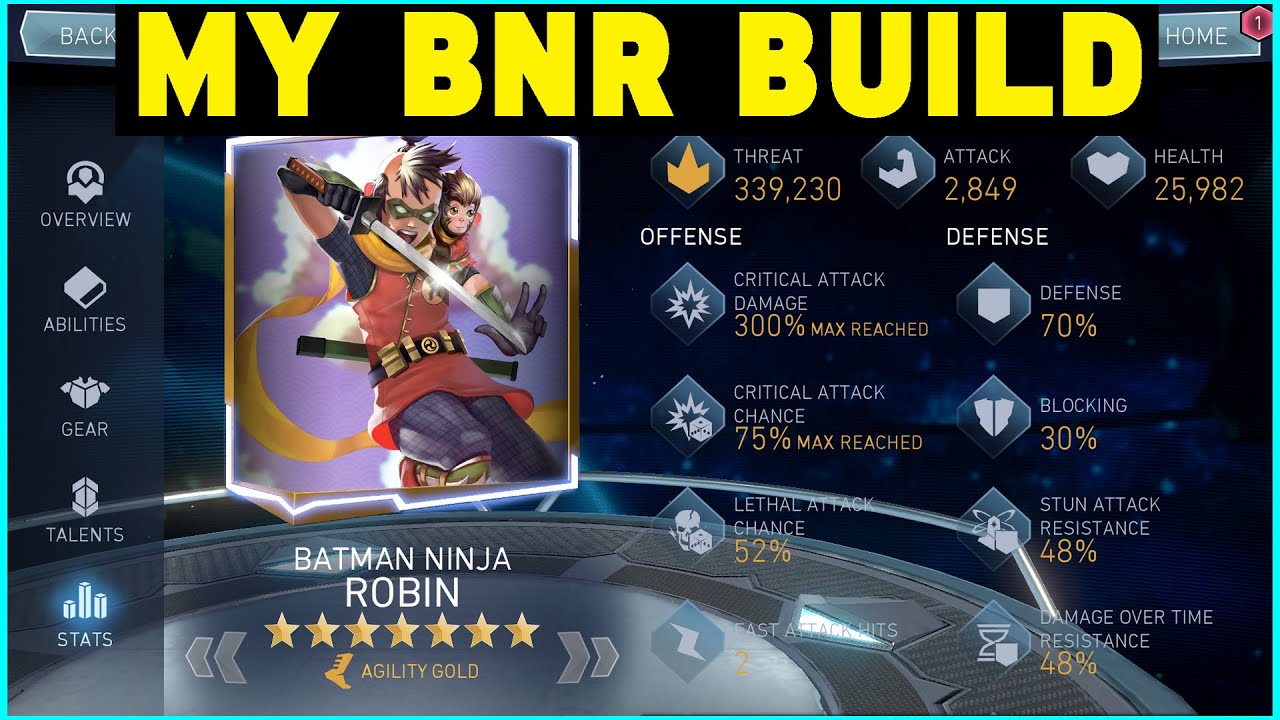 My Current Batman Ninja Robin Build Injustice 2 Mobile - YouTube