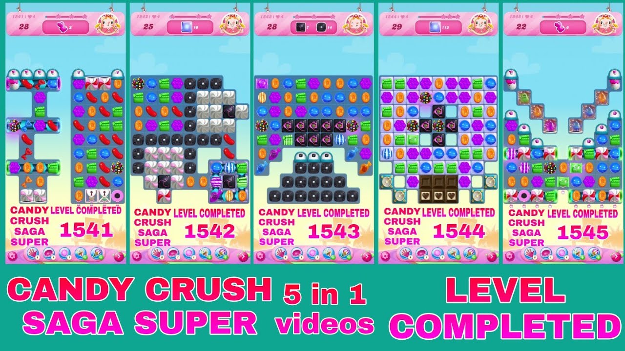 CANDY CRUSH SAGA SUPER || LEVEL COMPLETED || GAME PLAY CANDY VIDEO || 5 in 1videos - YouTube