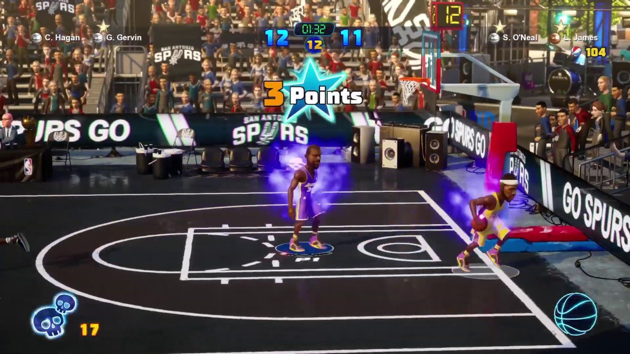LeBron & O'Neal vs. Hagan & Gervin (NBA 2K Playgrounds 2) - YouTube