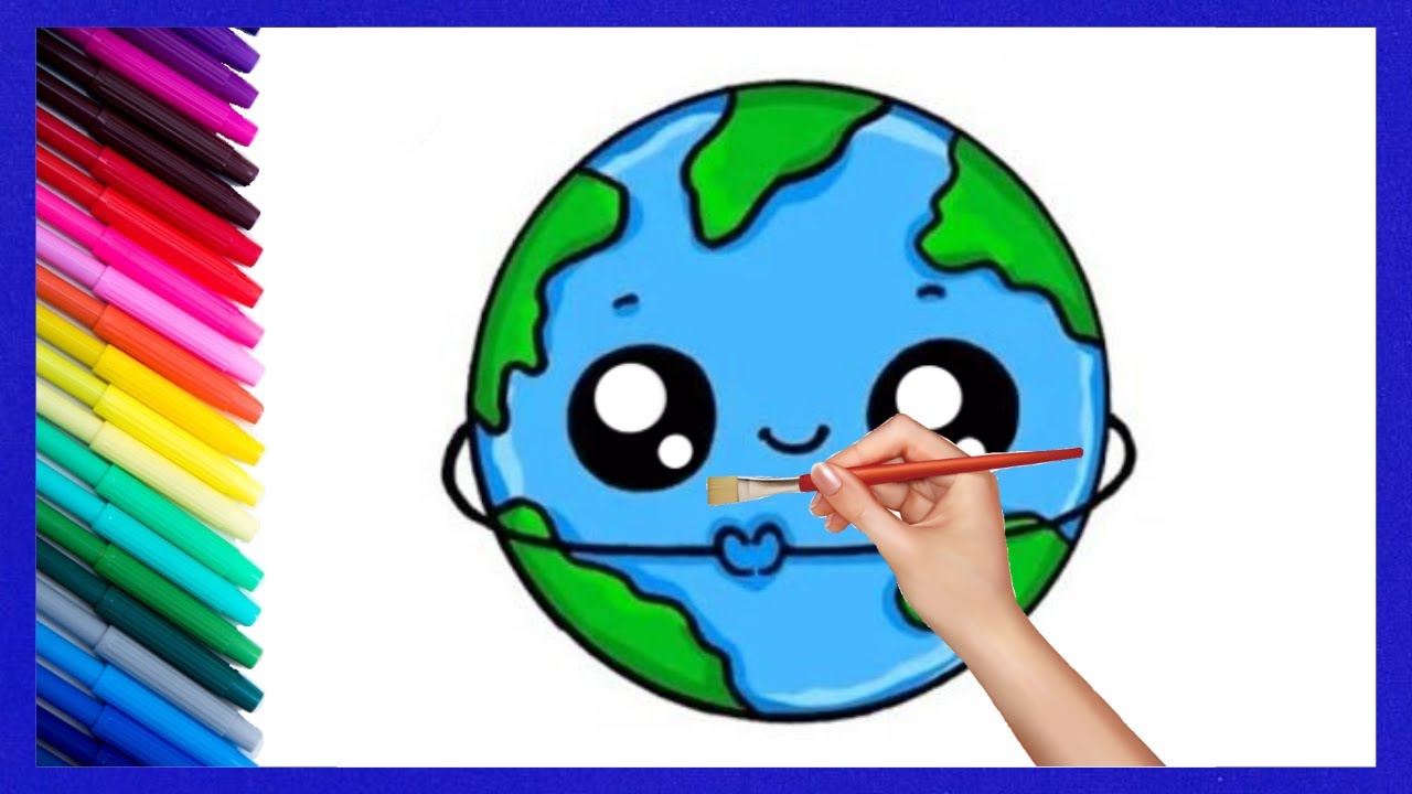 How to Draw Earth Easy and Cute🌎 - YouTube