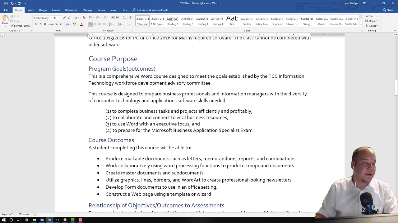 2018-19 MS Word Syllabus - YouTube