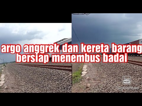 argo anggrek dan kereta barang bersiap menembus badai - YouTube