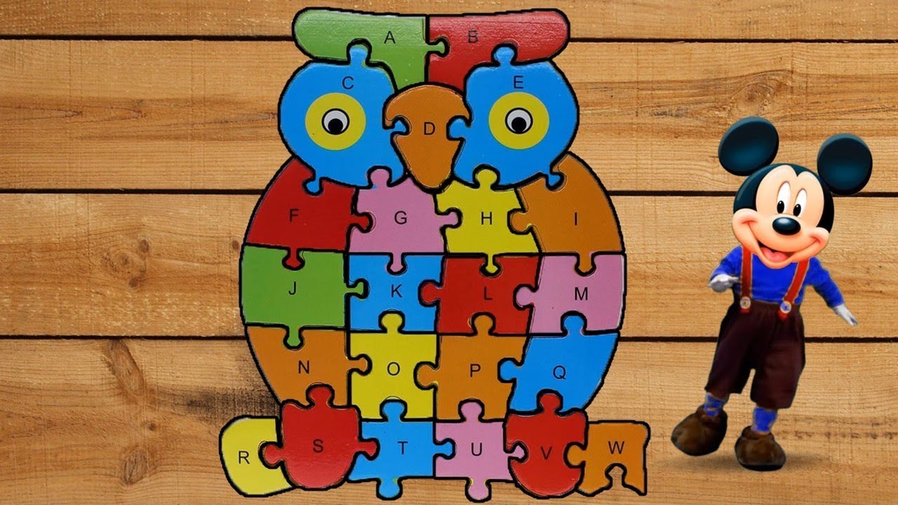 Owl Puzzle Learn ABC Alphabet Jigsaw Mickey Mouse Dancing Prank Youtube ...