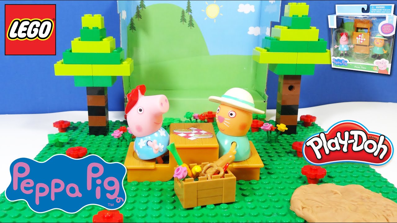 Picnic time with Peppa Pig and Candy Cat with Lego Picnic Park and Play ...