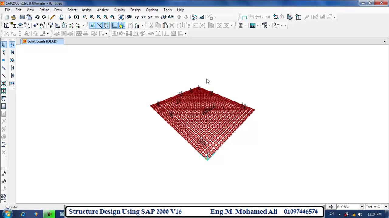 13- Design of Raft Foundation sap2000 v16 - شرح برنامج ساب مهندس محمد ...