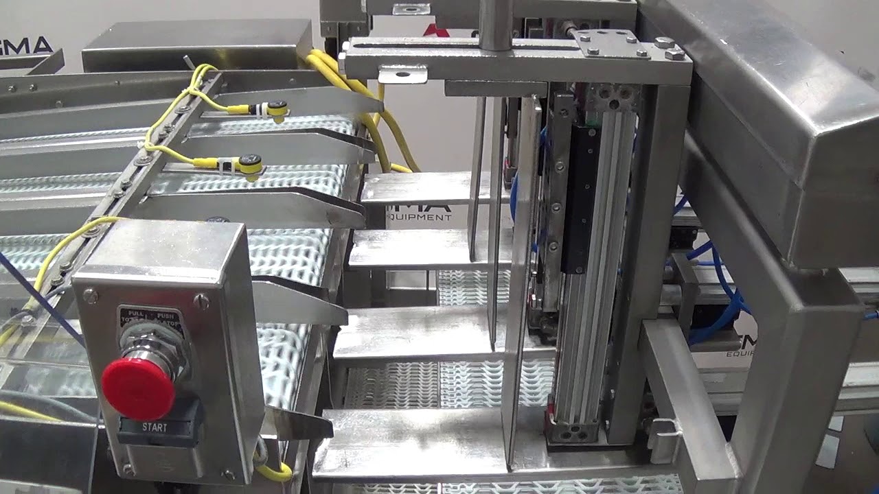 Forpak GS 4 Lane Hamburger Meat Patty Stacker SIGMA Equipment - YouTube