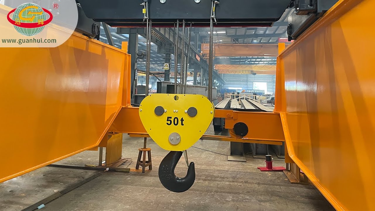 50 ton double girder bridge crane Video - YouTube