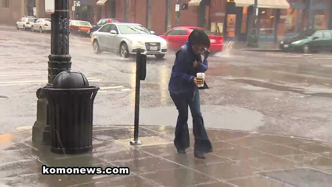 Downtown Seattle Rain Storm- KOMO TV - YouTube