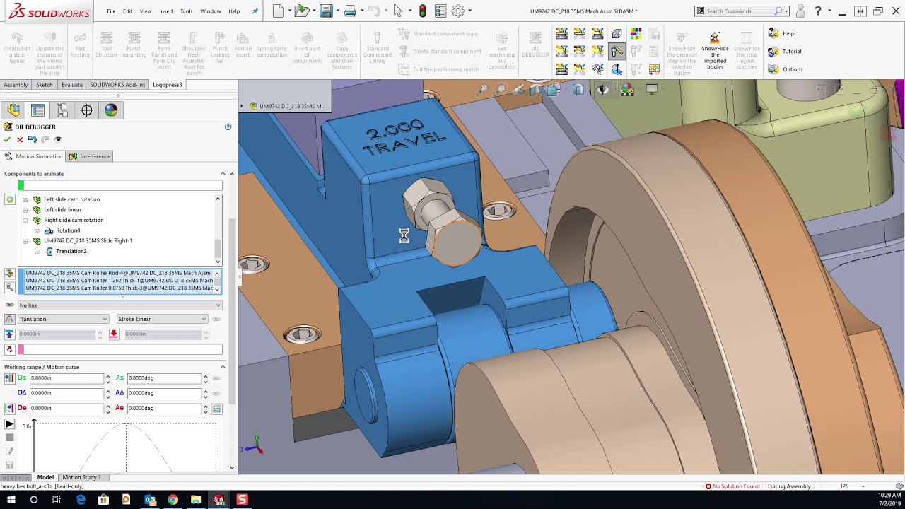 How to create the motion simulation for a cam and slide - YouTube