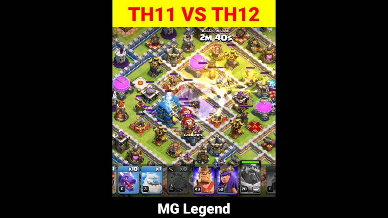 TH11 VS TH12 Max Attack Strategy | Super Archer Blimp Attack TH11 (Clash Of Clans) - YouTube